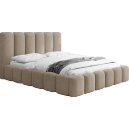 POLSTERBETT Serenity mit Bettkasten & Lattenrost in Braun Chenille 120 x 200 cm