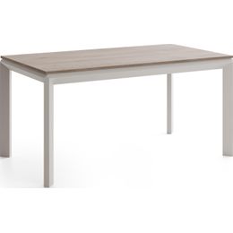 ESSTISCH Elan rechteckig ausziehbar verl&auml;ngerbar mit Schwarzen Metallbeinen, Eiche Braun 180-270/90/76 cm