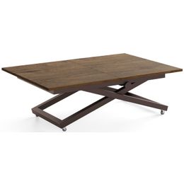 COUCHTISCH Axen h&ouml;henverstellbar ausziehbar, Eiche Braun Rustikal 120-160/80/38-75 cm