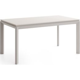 ESSTISCH Elan rechteckig ausziehbar verl&auml;ngerbar mit Schwarzen Metallbeinen, Kaschmir 180-270/90/76 cm