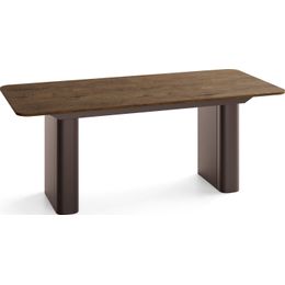 ESSTISCH Riven rechteckig ausziehbar verl&auml;ngerbar mit Butterfly-Auszug, Eiche Braun Rustikal 180-276/90/76 cm