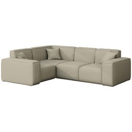 GARTENECKSOFA Lorento Outdoor in L-Form, Universell, Taupe Beige Kunstleder 251/73/186 cm