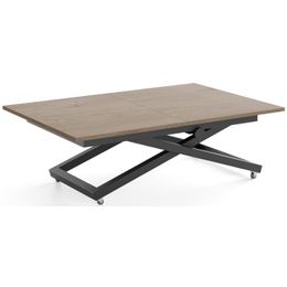 COUCHTISCH Axen h&ouml;henverstellbar ausziehbar, Eiche Braun 120-160/80/38-75 cm