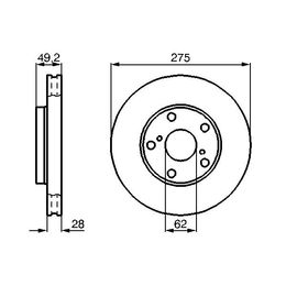 Bosch Bremsscheibe 0986478632 bel&uuml;ftet 275mm 28mm f&uuml;r LEXUS TOYOTA