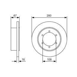 Bosch Bremsscheibe 0986479a94 voll 280mm 16mm f&uuml;r NISSAN RENAULT