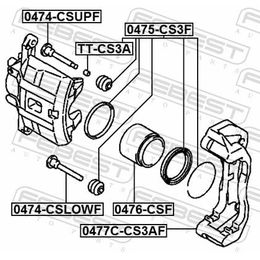 FEBEST Bremssattelhaltersatz 0477ccs3af Vorderachse f&uuml;r MITSUBISHI