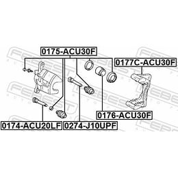 FEBEST Bremssattelhaltersatz 0177cacu30f Vorderachse f&uuml;r TOYOTA