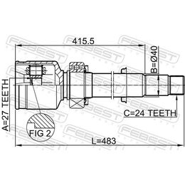 FEBEST Gelenksatz, Antriebswelle 0111gsv40rh Vorderachse rechts f&uuml;r TOYOTA