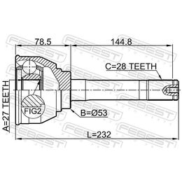 FEBEST Gelenksatz, Antriebswelle 1410kor Vorderachse f&uuml;r SSANGYONG