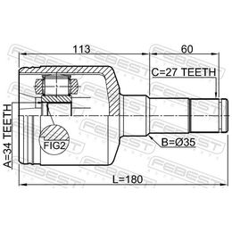 FEBEST Gelenksatz, Antriebswelle 1011captlh Vorderachse links f&uuml;r Opel GM