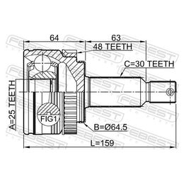 FEBEST Gelenksatz, Antriebswelle 1210ix35mta48 Vorderachse f&uuml;r HYUNDAI