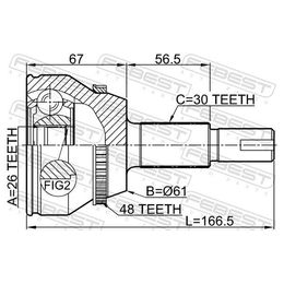 FEBEST Gelenksatz, Antriebswelle 0110ggl15a48 Vorderachse f&uuml;r TOYOTA