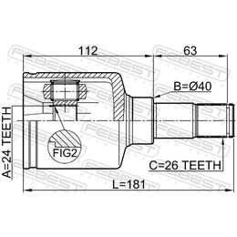 FEBEST Gelenksatz, Antriebswelle 2111tc7lh Vorderachse links f&uuml;r Ford