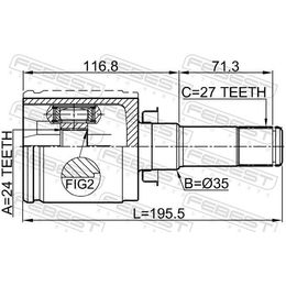 FEBEST Gelenksatz, Antriebswelle 3211srxlf1 Vorderachse f&uuml;r GM