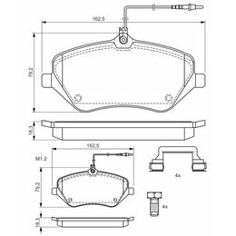 Bosch Bremsbelagsatz, Scheibenbremse 0986494585 f&uuml;r Peugeot