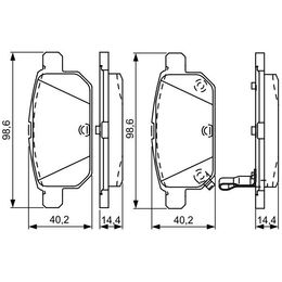 Bosch Bremsbelagsatz, Scheibenbremse 0986495301 f&uuml;r NISSAN Suzuki