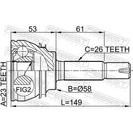 FEBEST Gelenksatz, Antriebswelle 0110054 Vorderachse f&uuml;r TOYOTA