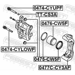 FEBEST Bremssattelhaltersatz 0477ccy3af Vorderachse f&uuml;r MITSUBISHI
