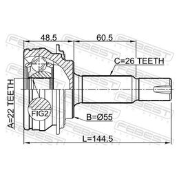 FEBEST Gelenksatz, Antriebswelle 0110ncp90 Vorderachse f&uuml;r TOYOTA