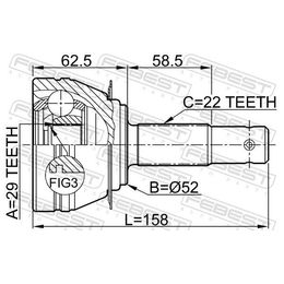 FEBEST Gelenksatz, Antriebswelle 1110006 Vorderachse f&uuml;r GM