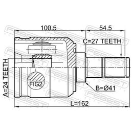FEBEST Gelenksatz, Antriebswelle 1211tuc20mt Vorderachse f&uuml;r HYUNDAI