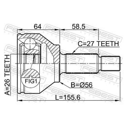 FEBEST Gelenksatz, Antriebswelle 2110cak Vorderachse f&uuml;r Ford