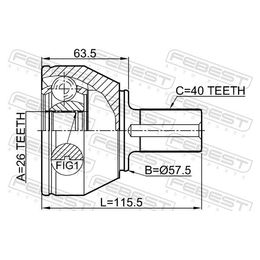 FEBEST Gelenksatz, Antriebswelle 2110ca223 Vorderachse f&uuml;r Ford Volvo