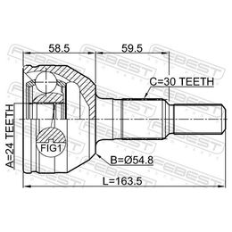 FEBEST Gelenksatz, Antriebswelle 3210srx Vorderachse f&uuml;r GM