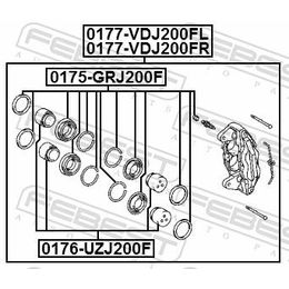 FEBEST Bremssattel 0177vdj200fl Vorderachse links f&uuml;r TOYOTA