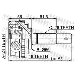 FEBEST Gelenksatz, Antriebswelle 0110009a48 Vorderachse f&uuml;r TOYOTA
