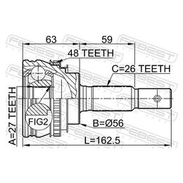 FEBEST Gelenksatz, Antriebswelle 0110012a48 Vorderachse f&uuml;r TOYOTA DAIHATSU