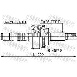 FEBEST Gelenksatz, Antriebswelle 0114zzt251a48lh Vorderachse f&uuml;r TOYOTA