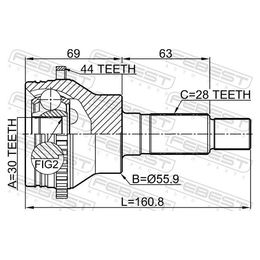 FEBEST Gelenksatz, Antriebswelle 0510cx7a44r radseitig f&uuml;r MAZDA