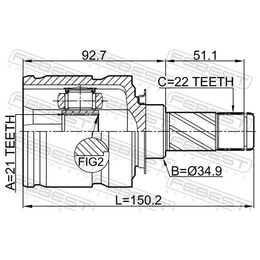 FEBEST Gelenksatz, Antriebswelle 1811z12 Vorderachse f&uuml;r Opel GM