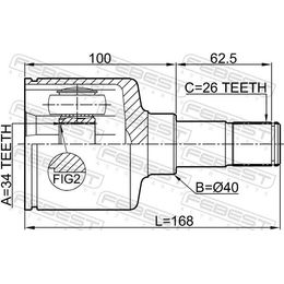 FEBEST Gelenksatz, Antriebswelle 2111ge30mtlh Vorderachse f&uuml;r Ford