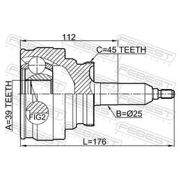 FEBEST Gelenksatz, Antriebswelle 2110f150 Vorderachse f&uuml;r Ford