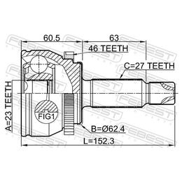 FEBEST Gelenksatz, Antriebswelle 2210soulb2a46 Vorderachse f&uuml;r HYUNDAI