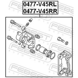 FEBEST Bremssattel 0477v45rl Hinterachse links f&uuml;r MITSUBISHI