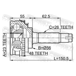 FEBEST Gelenksatz, Antriebswelle 0110010a48 Vorderachse f&uuml;r TOYOTA
