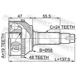FEBEST Gelenksatz, Antriebswelle 0110073a48 Vorderachse f&uuml;r TOYOTA