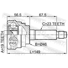 FEBEST Gelenksatz, Antriebswelle 1110m100 Vorderachse f&uuml;r GM