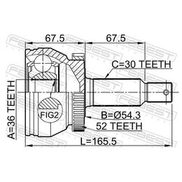 FEBEST Gelenksatz, Antriebswelle 1210sfcla52 Vorderachse f&uuml;r HYUNDAI