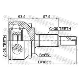 FEBEST Gelenksatz, Antriebswelle 0110axvh70 Vorderachse f&uuml;r TOYOTA