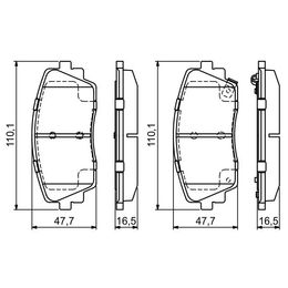 Bosch Bremsbelagsatz, Scheibenbremse 0986494688 f&uuml;r KIA