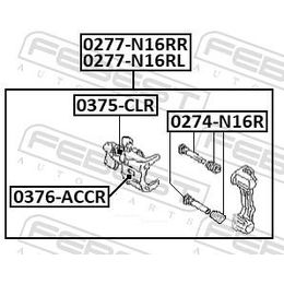 FEBEST Bremssattel 0277n16rl Hinterachse links f&uuml;r NISSAN