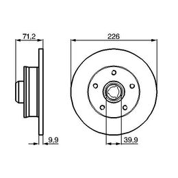Bosch Bremsscheibe 0986478332 voll 226mm 10mm f&uuml;r VW