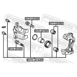 FEBEST Bremssattelhaltersatz 0177caca20f Vorderachse f&uuml;r TOYOTA