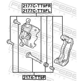 FEBEST Bremssattelhaltersatz 2177ctt9fr Vorderachse rechts f&uuml;r Ford