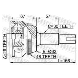 FEBEST Gelenksatz, Antriebswelle 0110gsv40a48 Vorderachse f&uuml;r TOYOTA