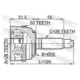 FEBEST Gelenksatz, Antriebswelle 0310035a50 Vorderachse f&uuml;r HONDA